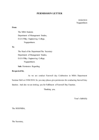 Format of Permission letter | DOCX