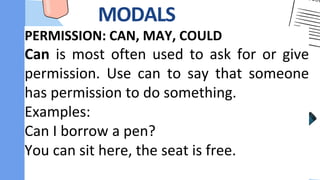 English 9 Modal Verbs of Permission............. | PDF