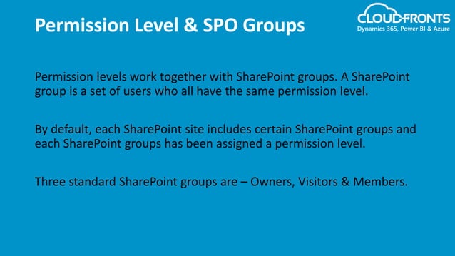 Permissions level in SPO | PPT