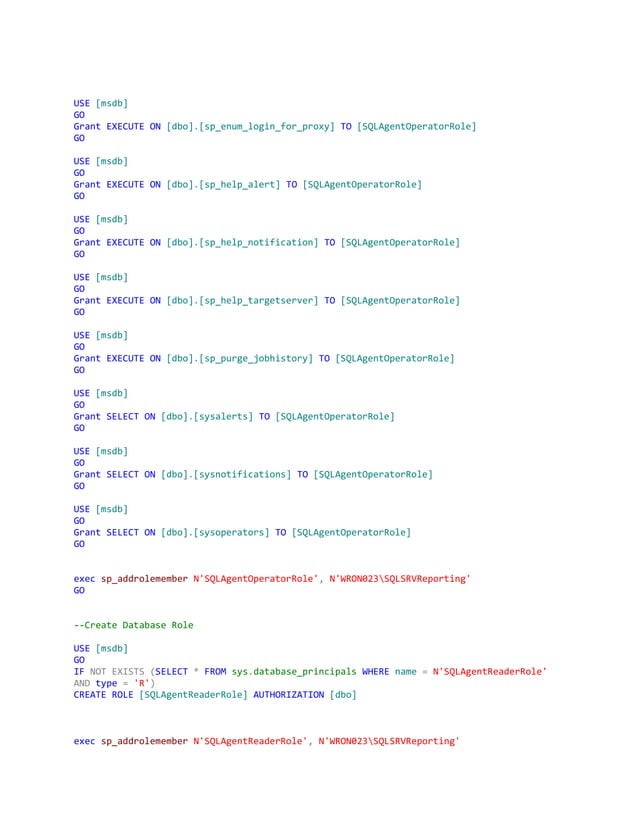 Permissions script for SQL Permissions | PDF