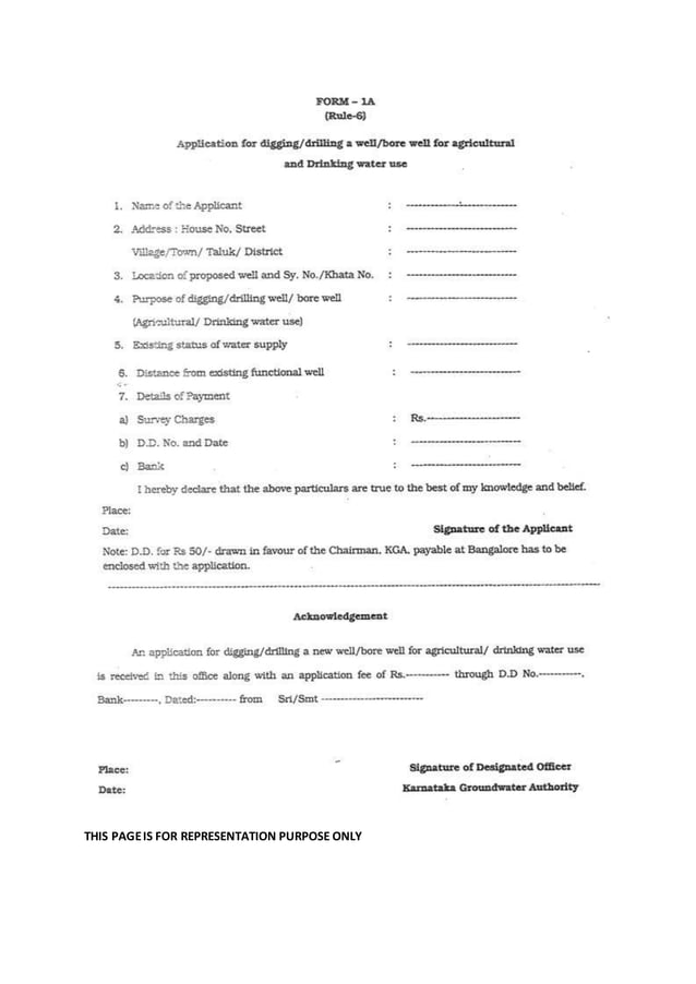 Permissions to be taken to dig a Borewell | DOCX