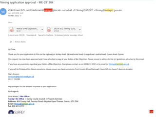Filming Permission Email Evidence | PPTX