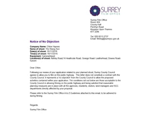 Filming Permission Email Evidence | PPTX