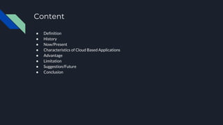 Cloud Based Applications | PPT