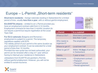 Work & Residence Permits in Switzerland - A Summary | PPTX