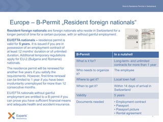 Work & Residence Permits in Switzerland - A Summary | PPTX