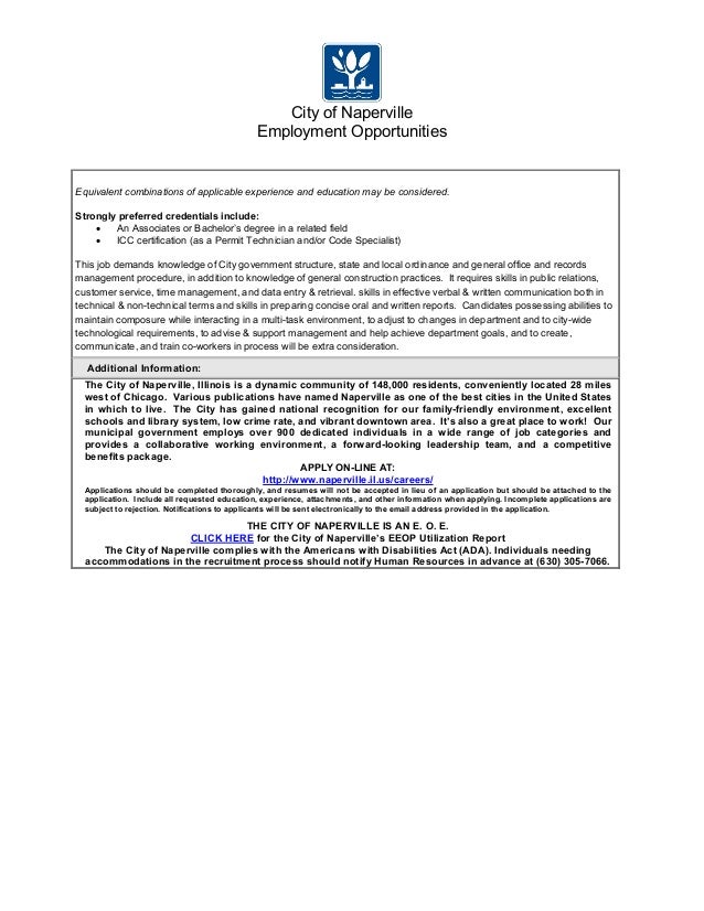 Naperville Permit Specialist | PDF