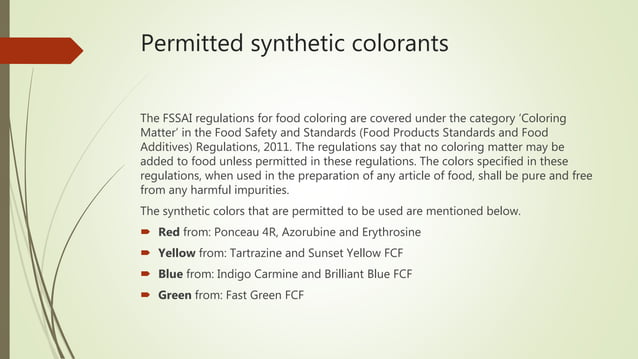 Permitted synthetic colors | PPTX