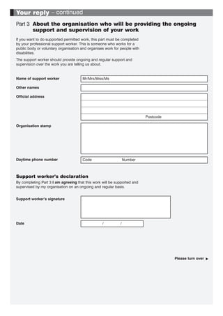 Permitted Work Form | PDF | Government Support and Welfare | Financial ...