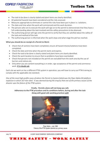 Permit to work | PDF | Careers