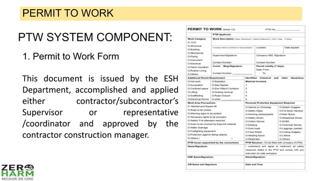 PERMIT TO WORK (PTW) TRAINING COURSE.pptx | Developmental Sites | Real ...