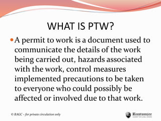 Permit to work system | PPTX