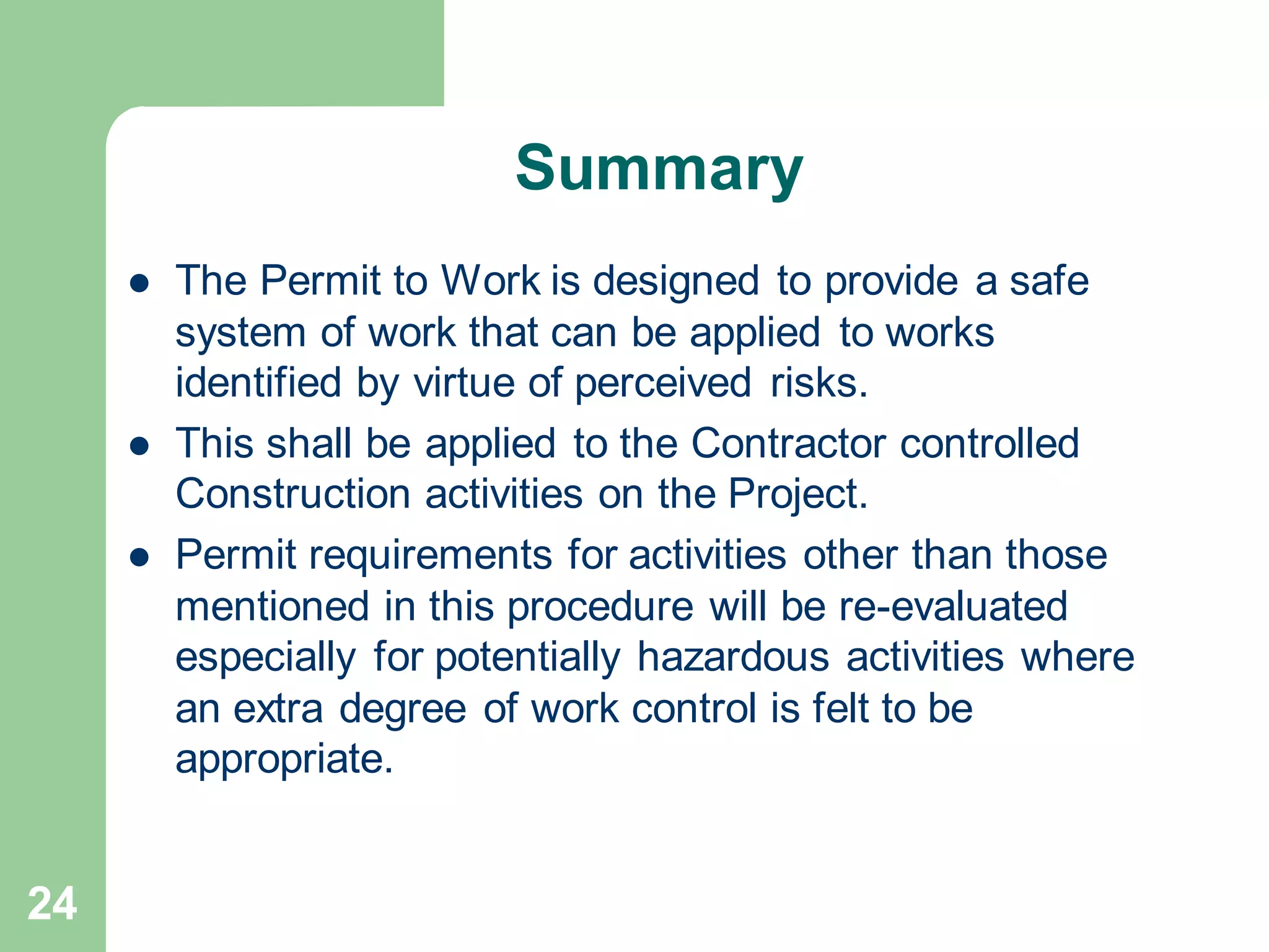 Permit to work training | PDF
