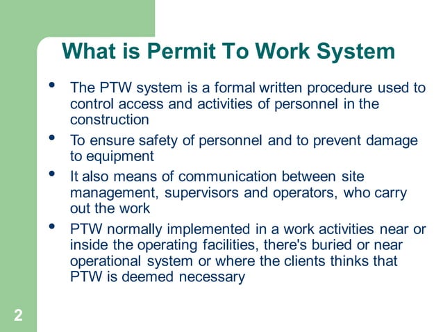 Permit to work training | PDF | Civil Engineering Industry | Industries