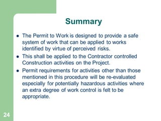 Permit to work training | PDF