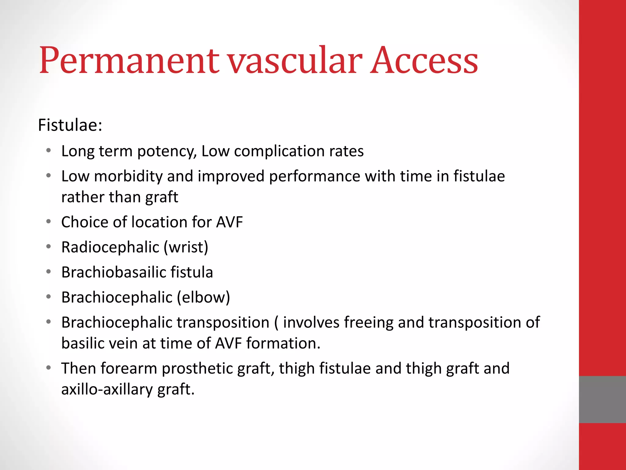 Permnent vascular access | PPTX