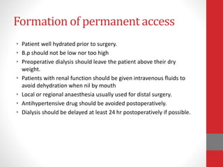 Permnent vascular access | PPTX