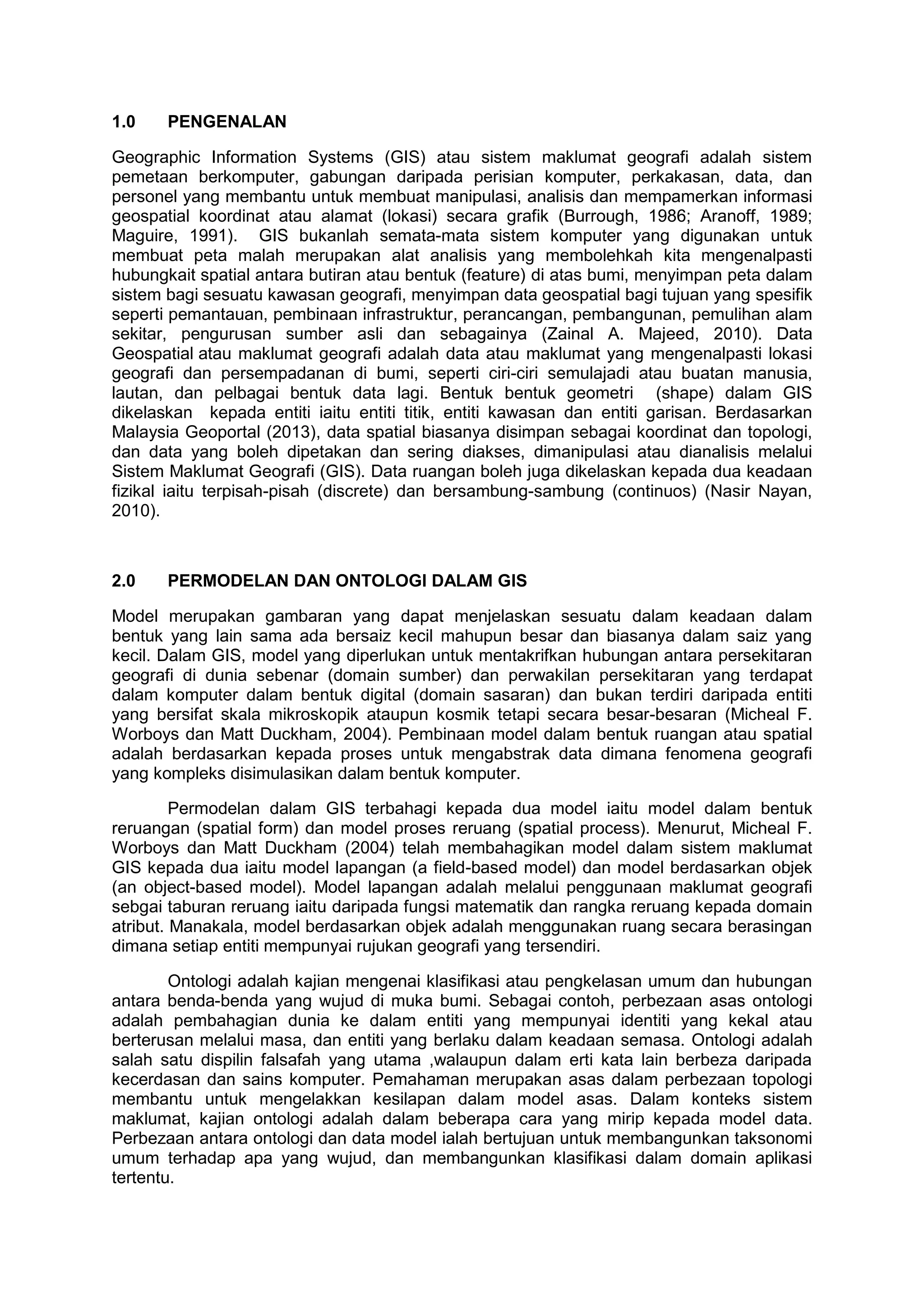 Permodelan geospatial dalam gis | DOCX