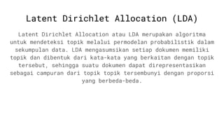 Permodelan Topik Menggunakan Latent Dirichlet Allocation | PPTX