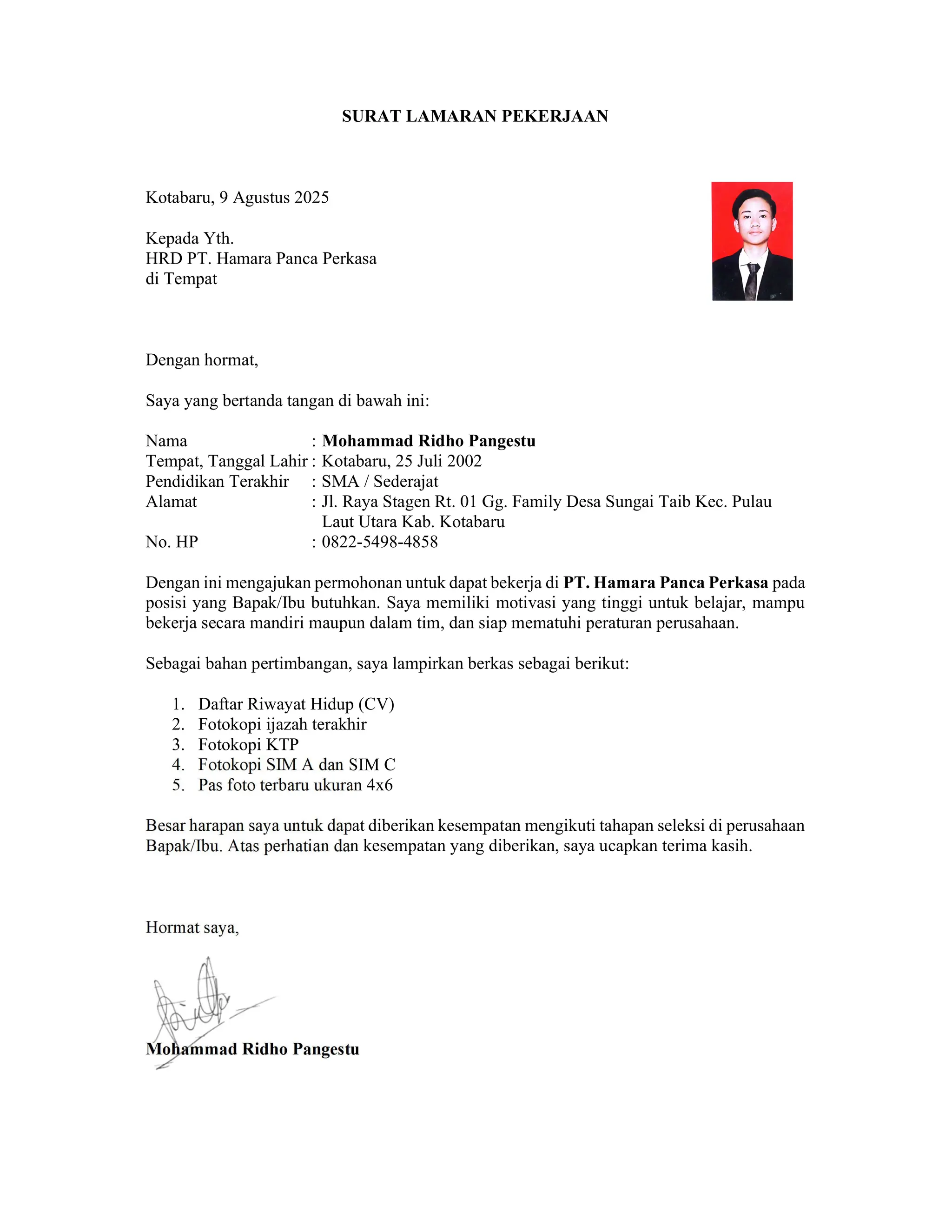 Permohonan Pekerjaan Moh. Ridho Pangestu.pdf