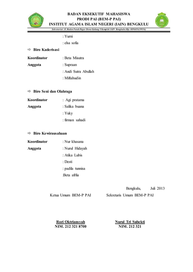 Permohonan sk bem p | DOCX