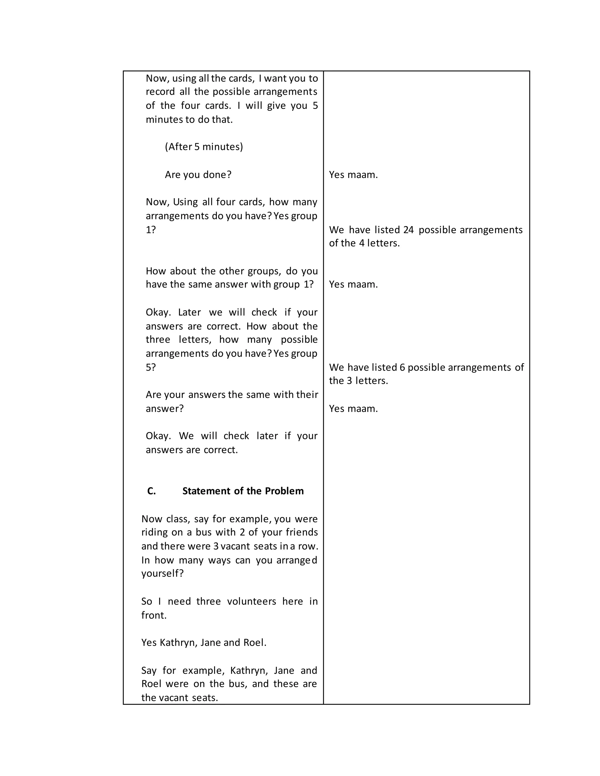 A detailed lesson plan in permutation | DOCX