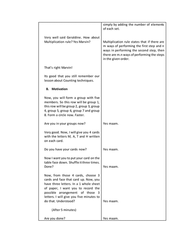A Detailed Lesson Plan In Permutation Docx Programming Languages Computing