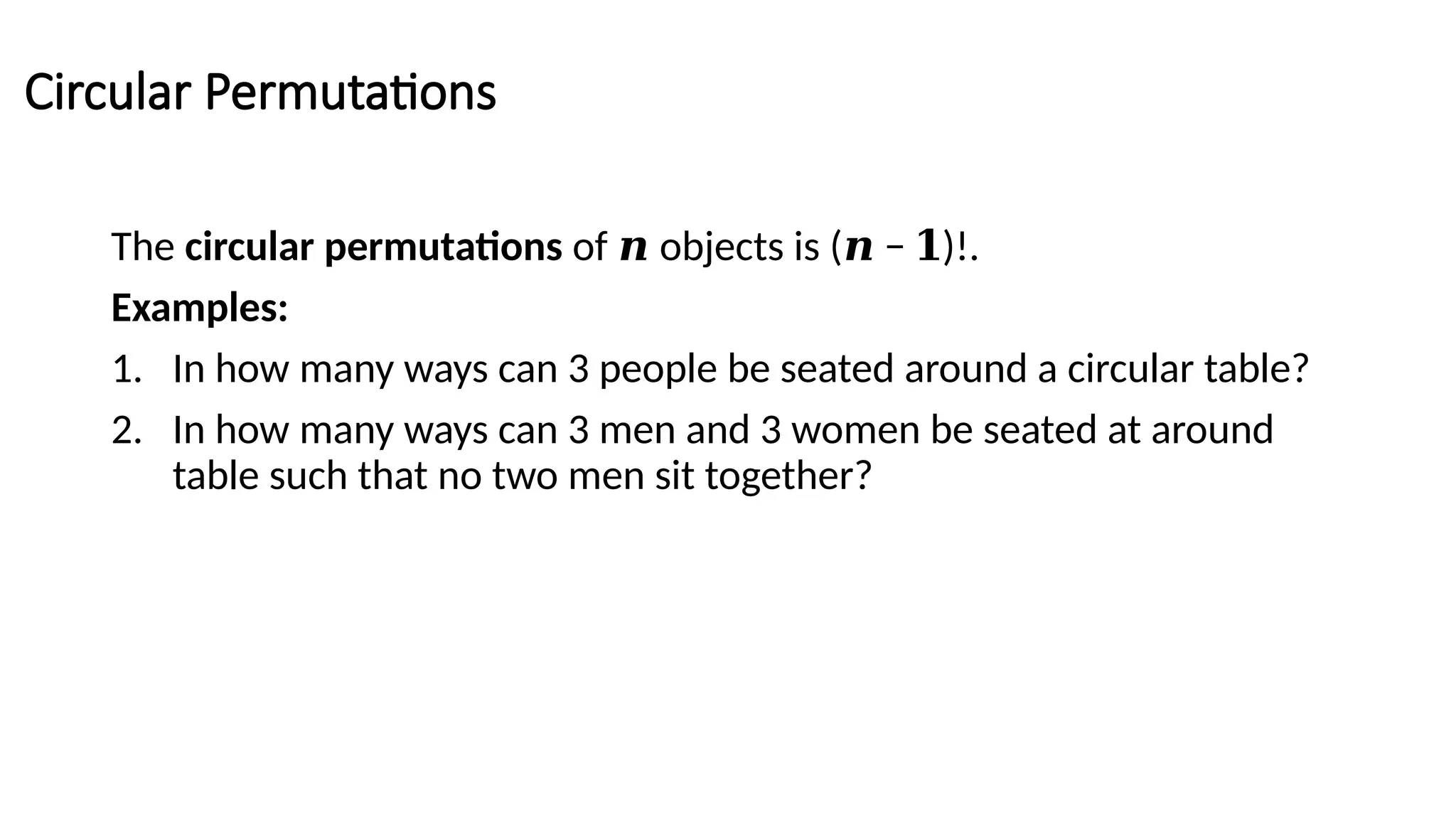 Permutation Grade 10 Mathematics Quarter 3 | PPTX