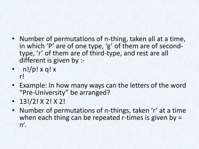 Permutation and combination | PPTX | Programming Languages | Computing