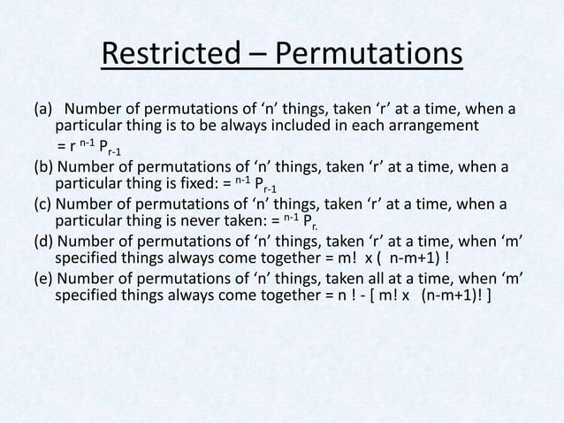 Permutation and combination | PPTX | Programming Languages | Computing