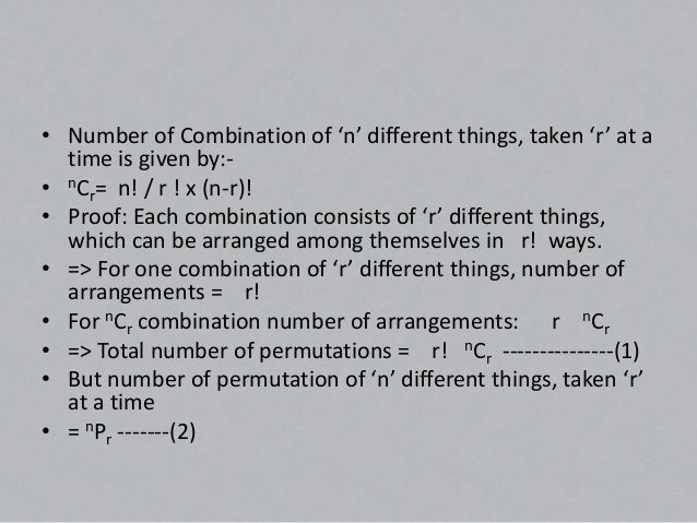 Permutation and combination