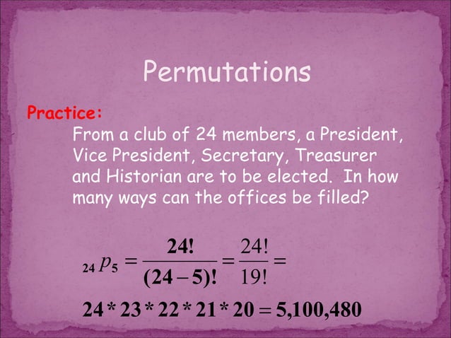 Permutation and combination | PPT | Science