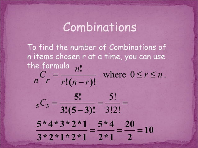 Permutation and combination
