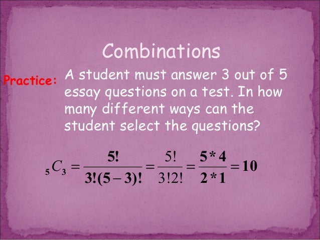 Permutation and combination