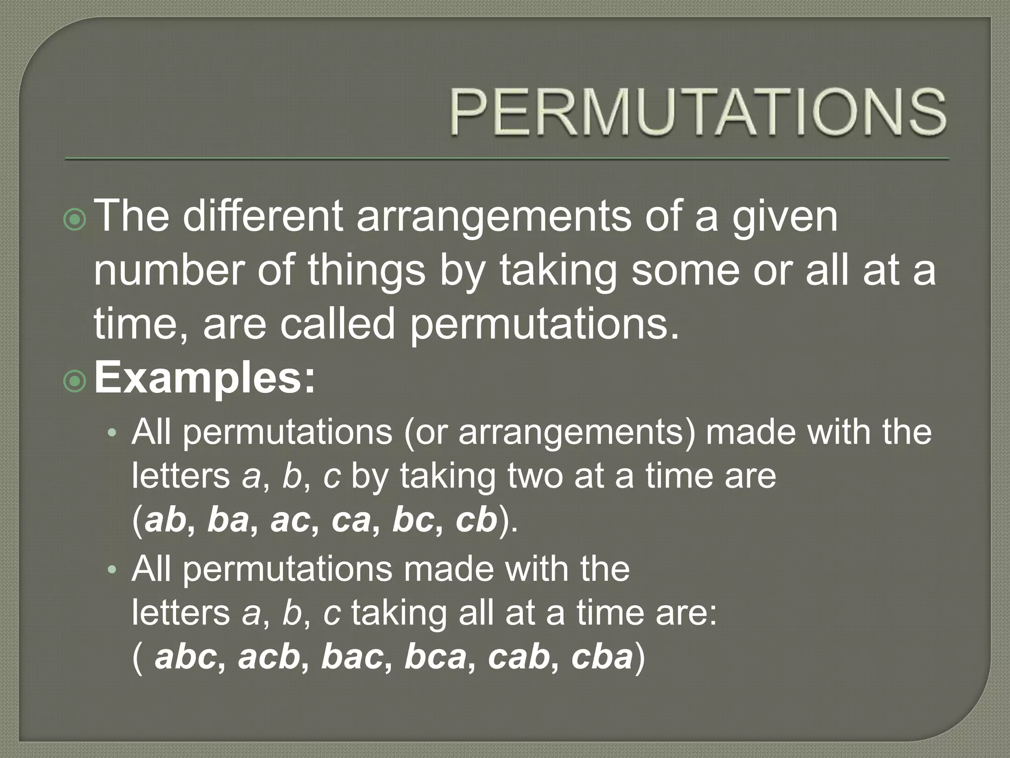 Permutation and combination | PPT
