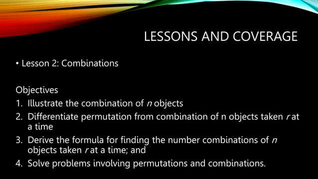 Permutation And Combinations Pptx