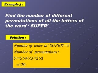 permutation and combination upper secondary | PPTX