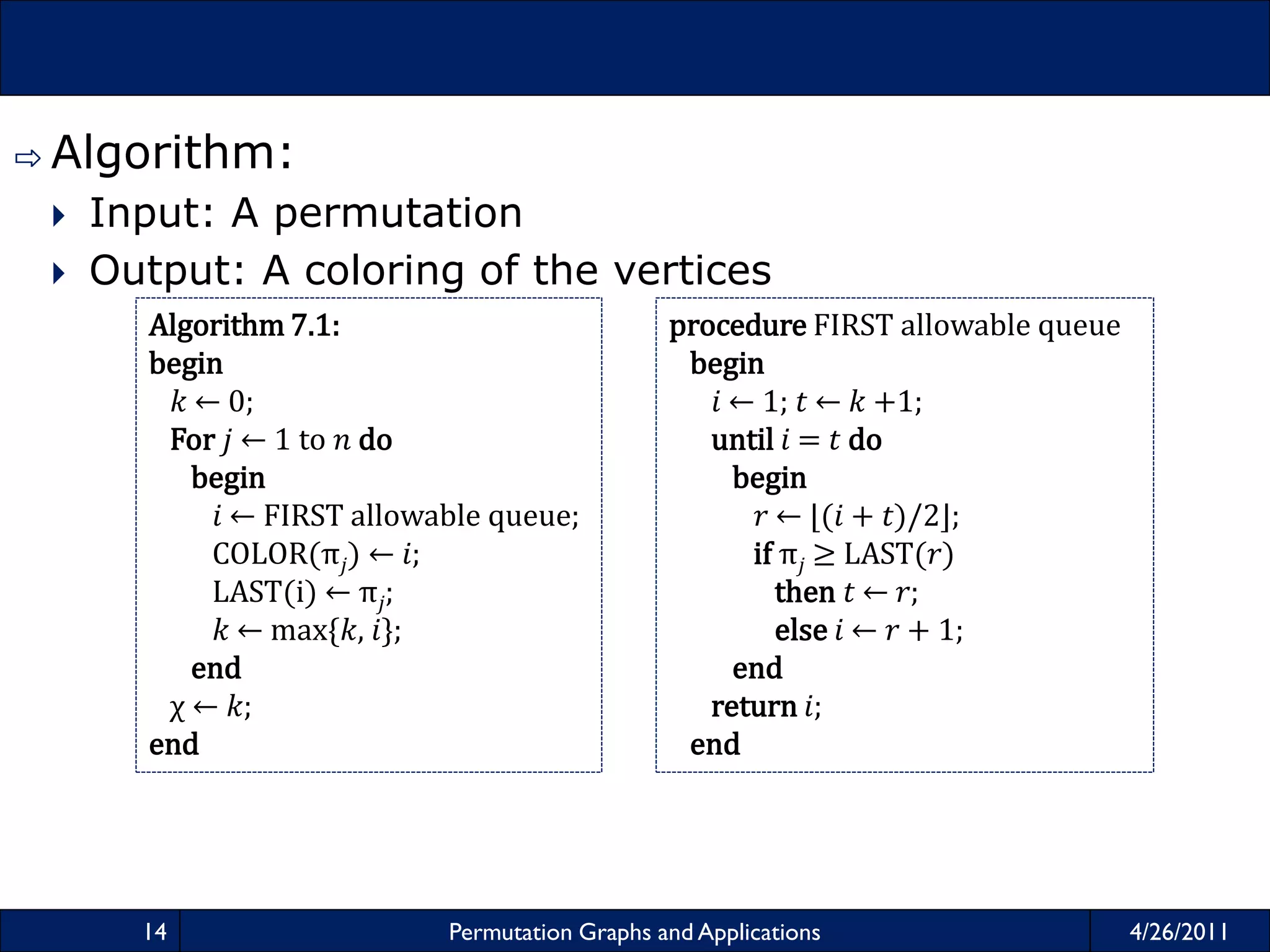 Permutation graphsandapplications | PPT