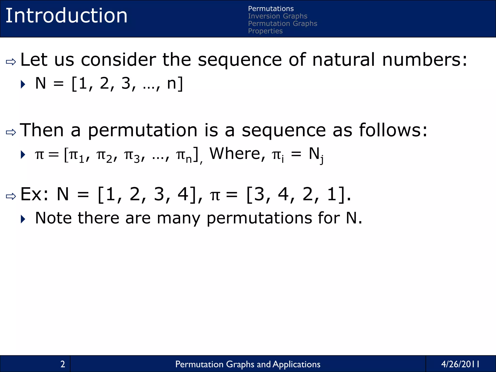 Permutation graphsandapplications | PPT