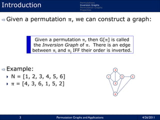 Permutation graphsandapplications | PPT
