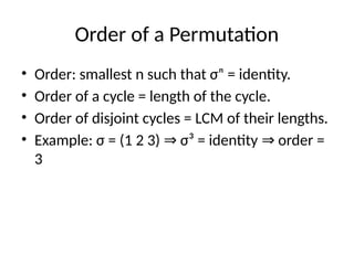 permutation group symmetric group and its examples | PPTX