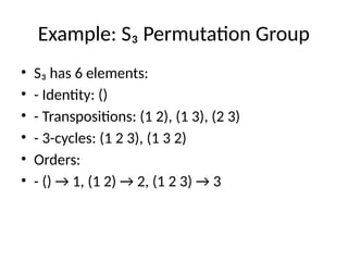 permutation group symmetric group and its examples | PPTX