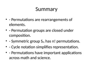 permutation group symmetric group and its examples | PPTX