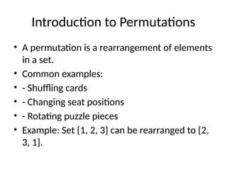 permutation group symmetric group and its examples | PPTX