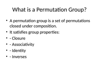 permutation group symmetric group and its examples | PPTX