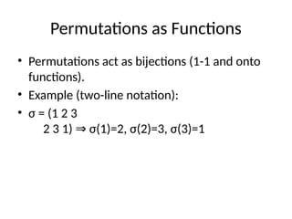 permutation group symmetric group and its examples | PPTX