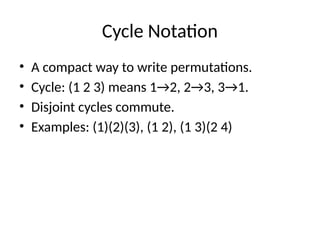 permutation group symmetric group and its examples | PPTX