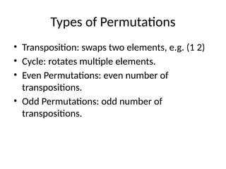 permutation group symmetric group and its examples | PPTX