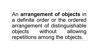 PERMUTATIONS of Objects REVIEW grade 10.pptx