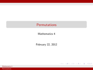 Permutations | PDF